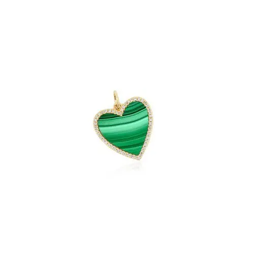 THE LOVERY FINE JEWELRY Diamond And Heart Charm - Malachite
