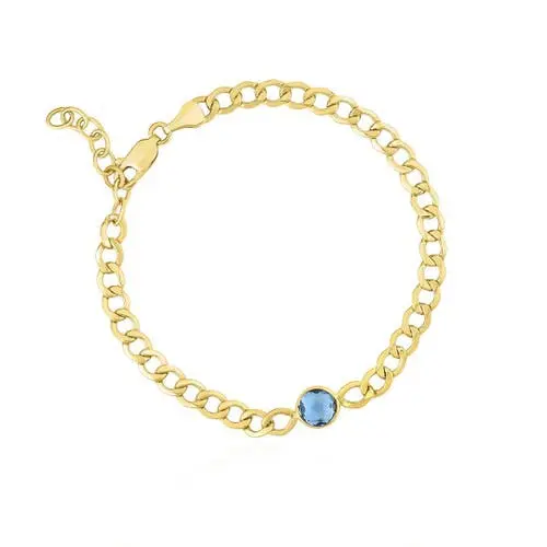 THE LOVERY FINE JEWELRY Curb Bracelet - Blue Topaz