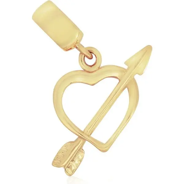 THE LOVERY FINE JEWELRY Mini Gold Heart And Arrow Charm - Yellow Gold