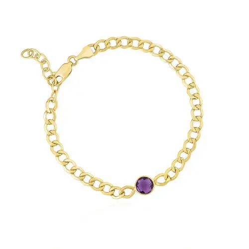 THE LOVERY FINE JEWELRY Curb Bracelet - Amethyst