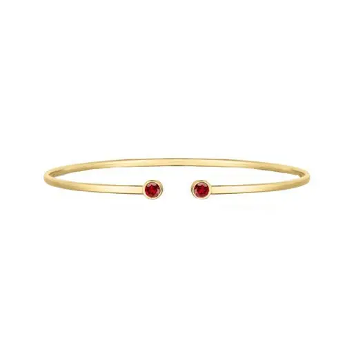 THE LOVERY FINE JEWELRY Yellow Gold Bangle - Garnet