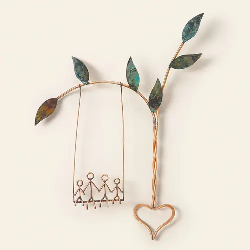 UNCOMMON GOODS Rooted In Love Swing Sculpture Haw Creek Forge - Family Of 4