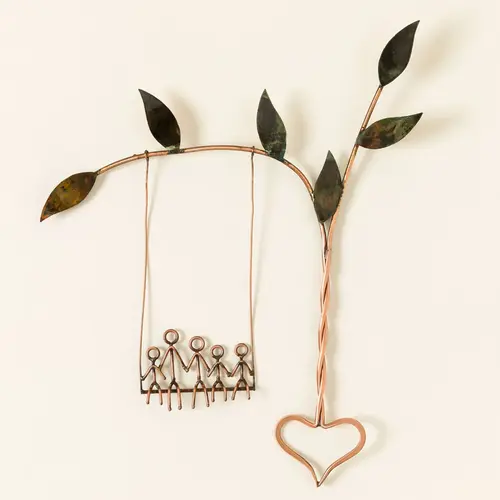 UNCOMMON GOODS Rooted In Love Swing Sculpture Haw Creek Forge - Family Of 5