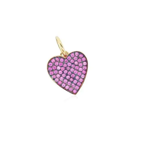 THE LOVERY FINE JEWELRY Heart Charm - Pink Sapphire