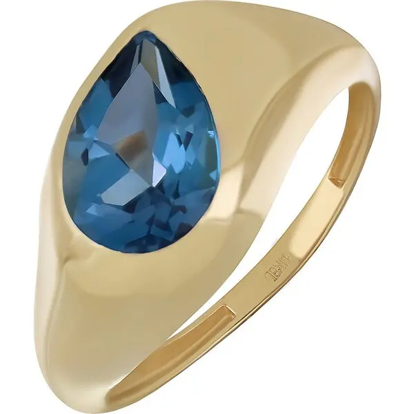 Bony Levy 14k Gold Topaz Ring - 14k Yellow Gold/dark Blue To