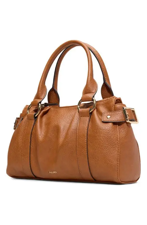 Aldo Faux Leather Satchel With Padlock - Tan