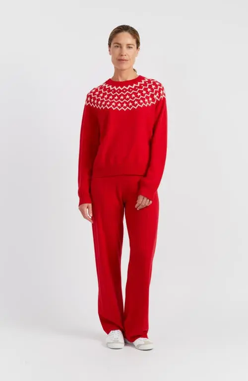 Chinti & Parker Wool Cashmere Star Yoke Sweater - Velvet Red