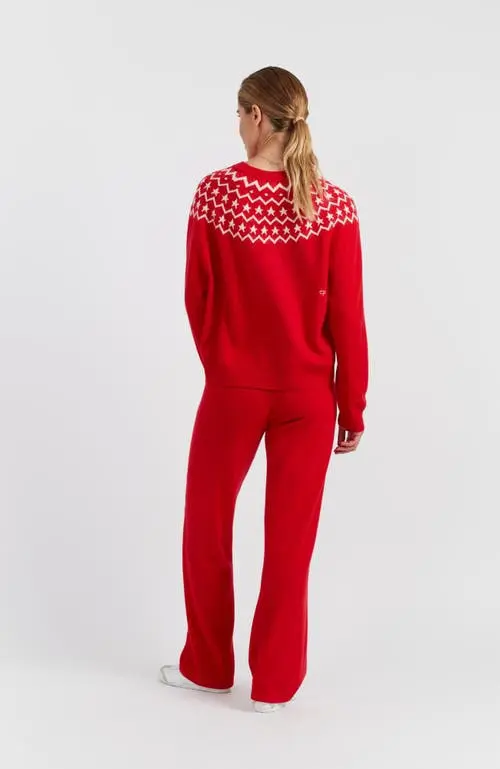 Chinti & Parker Wool Cashmere Star Yoke Sweater - Velvet Red