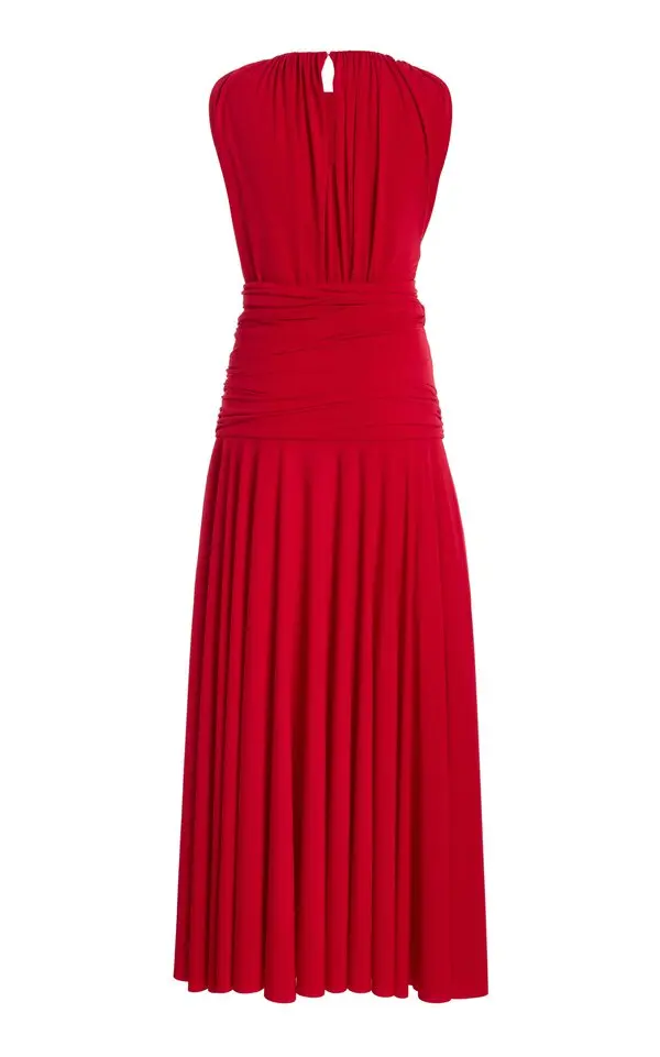 Brandon Maxwell Isadora Knot-detailed Maxi Dress - Red