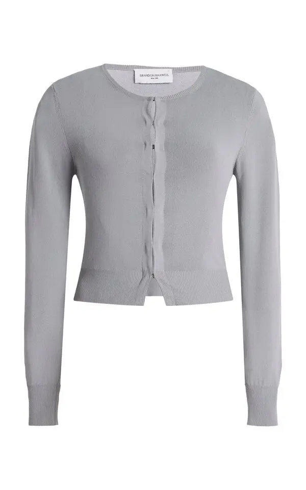 Brandon Maxwell The Ellery Shrunken Cardigan - Grey
