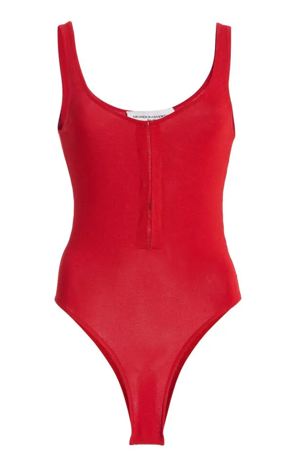 Brandon Maxwell The Scarlett Knitted Bodysuit - Red