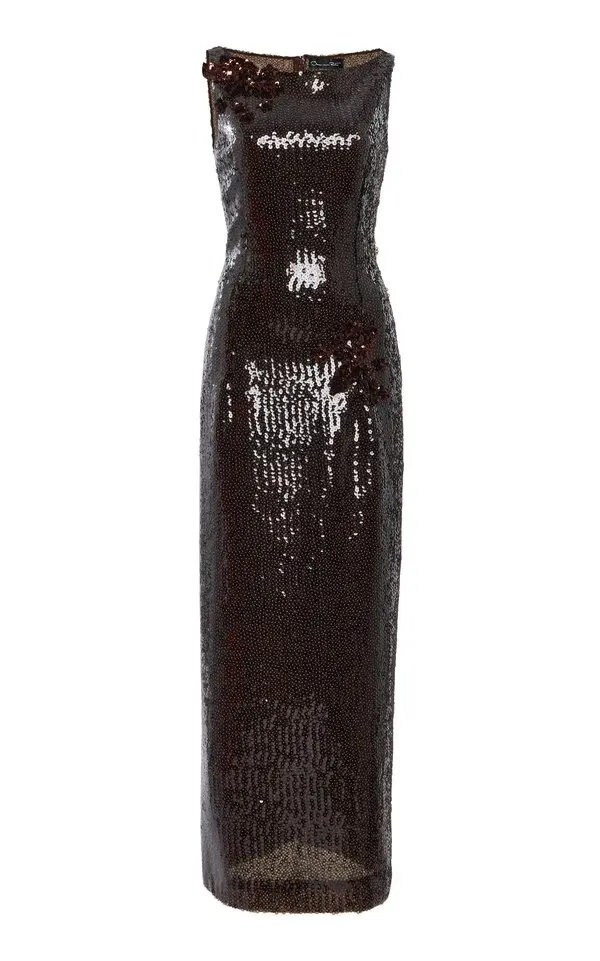 oscar midi dress brown Square Neck Midi Dress in Chocolate Brown - S main image 0