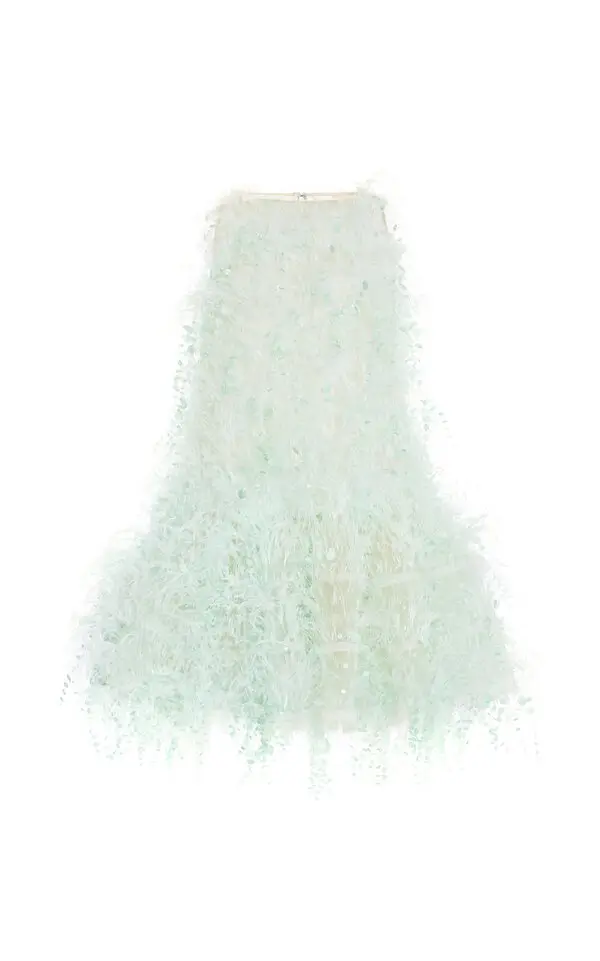 Oscar De La Renta Bubble-hem Point D'esprit Mini Dress - Green