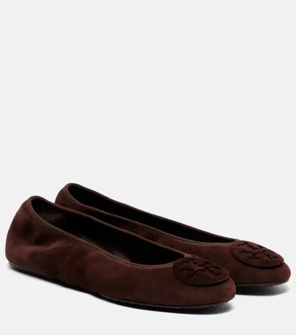 Tory Burch Reva Travel Suede Ballet Flats
