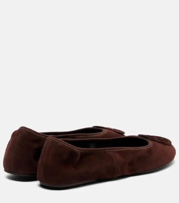 Tory Burch Reva Travel Suede Ballet Flats