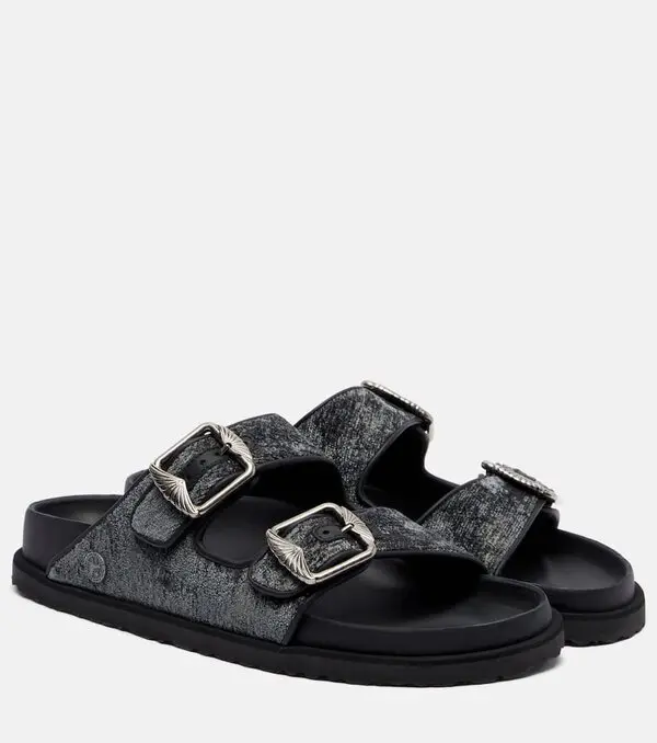 BIRKENSTOCK Arizona Velvet Sandals - Grey
