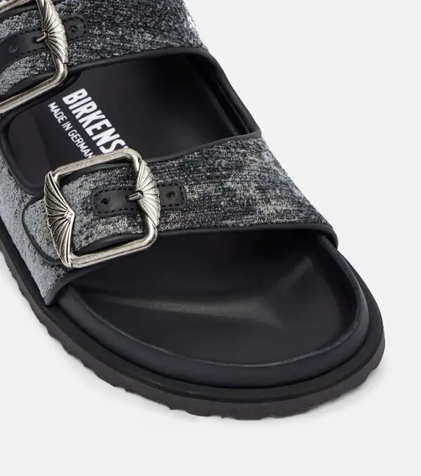 BIRKENSTOCK Arizona Velvet Sandals - Grey