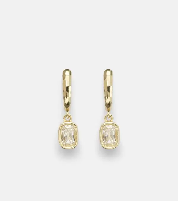 OCTAVIA ELIZABETH Hidden Gem 18kt Yellow Diamond Huggie Earrings - Gold