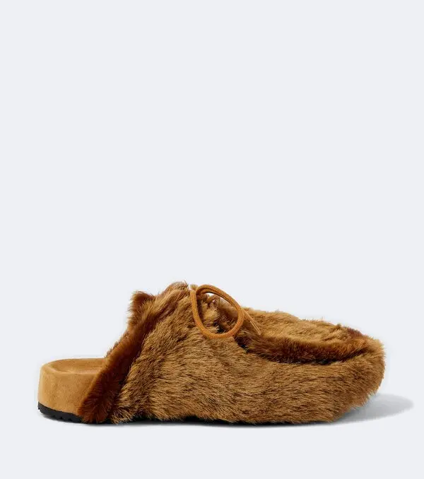 Dries Van Noten Shearling Clogs - Brown