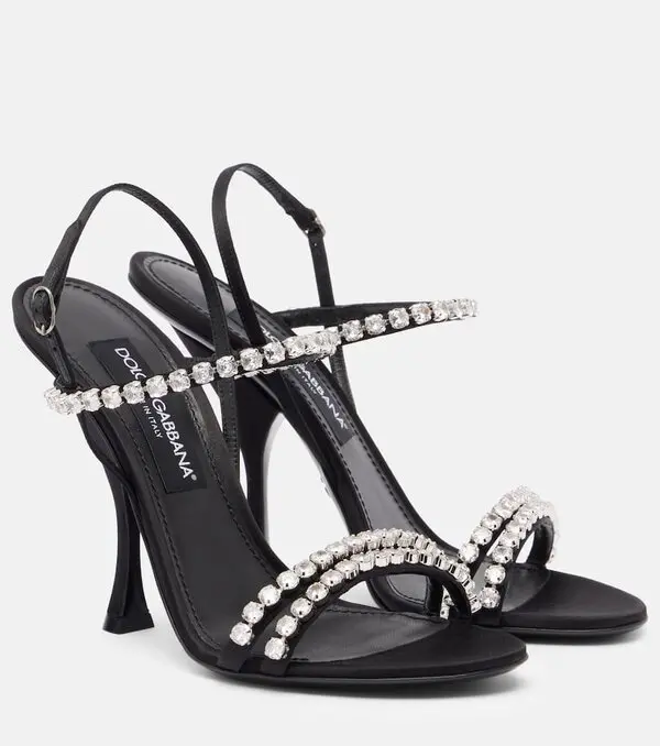 Dolce & Gabbana Crystal-embellished Sandals - Black