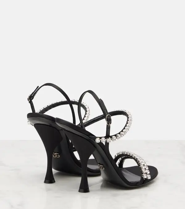 Dolce & Gabbana Crystal-embellished Sandals - Black