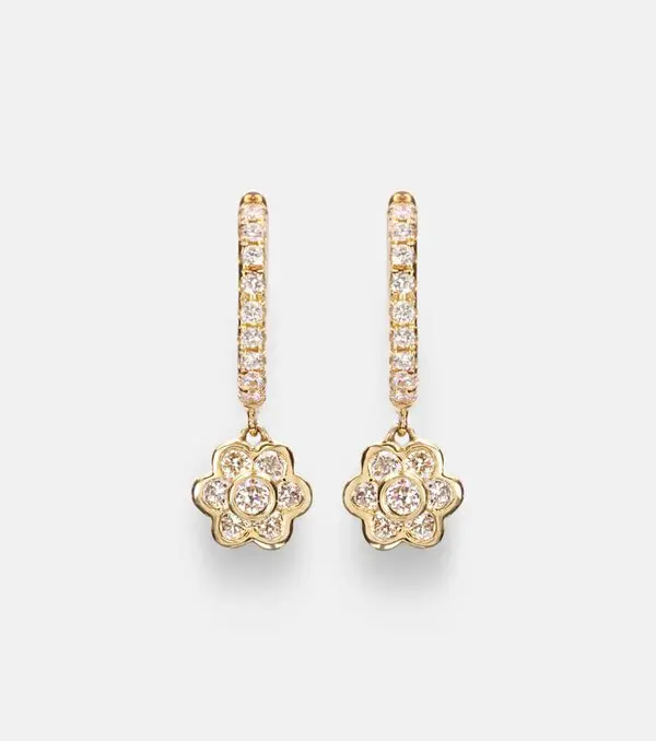 ANITA KO 18kt Yellow Diamond Hoop Earrings - Gold