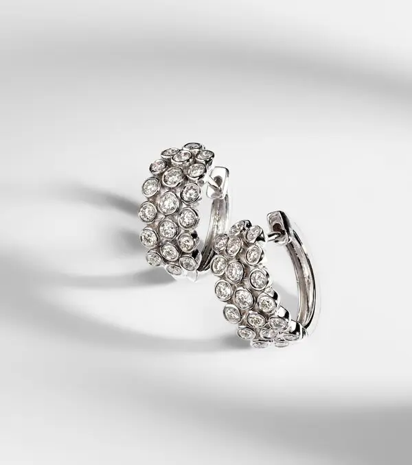 ANITA KO Three Row Diamond Huggie Earrings