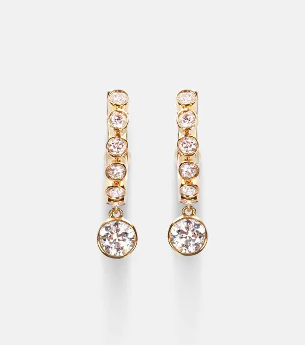 ANITA KO Melrose 18kt Yellow Huggie Earrings With Diamonds - Gold