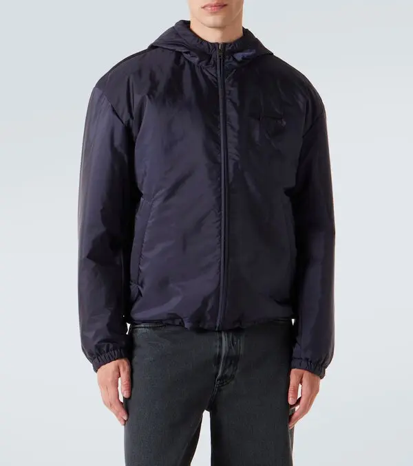Prada Hooded Re-nylon Jacket - Blue