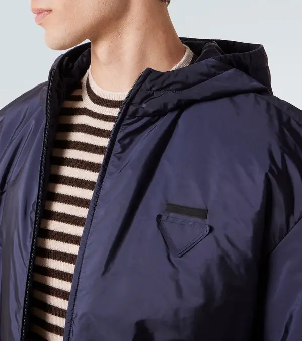 Prada Hooded Re-nylon Jacket - Blue