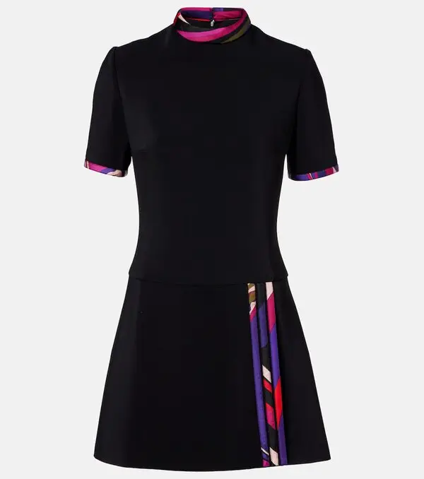 Emilio Pucci Printed Silk-trimmed Cady Minidress