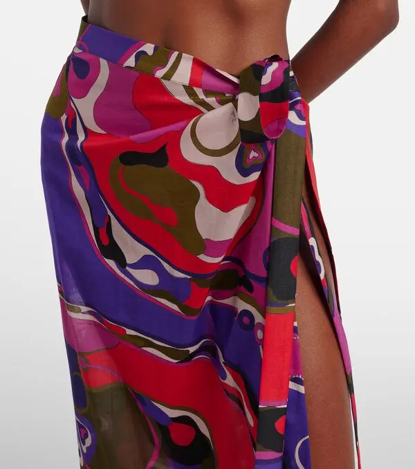 Emilio Pucci Orchidee Cotton Wrap Skirt - Multicoloured