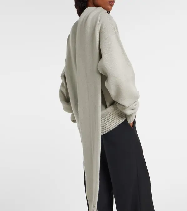Calvin Klein Scarf-detail Cashmere Sweater - Grey