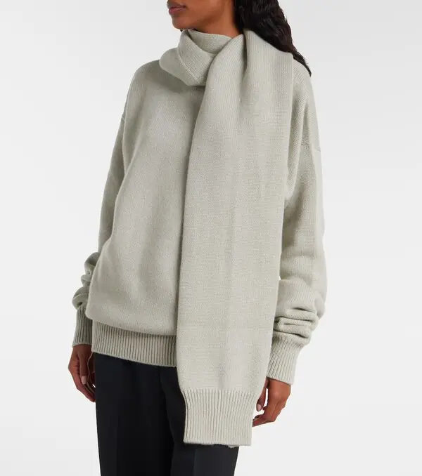 Calvin Klein Scarf-detail Cashmere Sweater - Grey