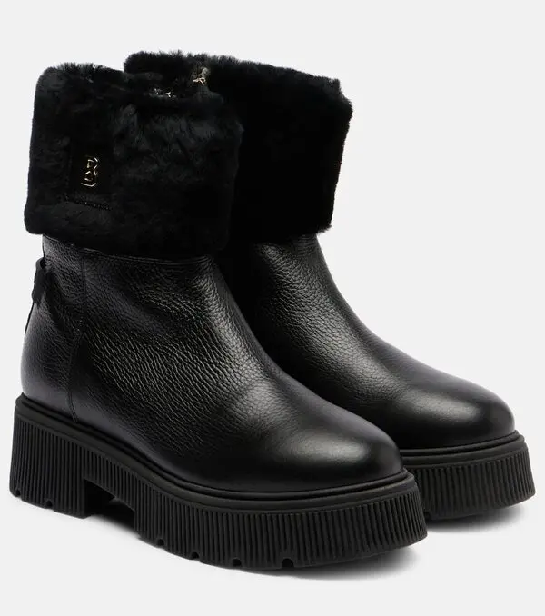 Bogner Turin Shearling-lined Leather Ankle Boots