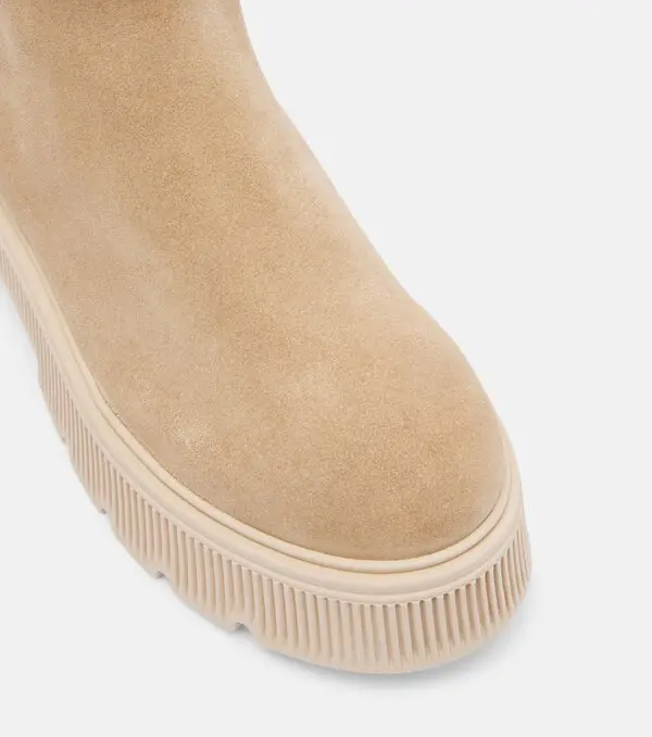 Bogner Turin Shearling-trimmed Suede Ankle Boots - Beige