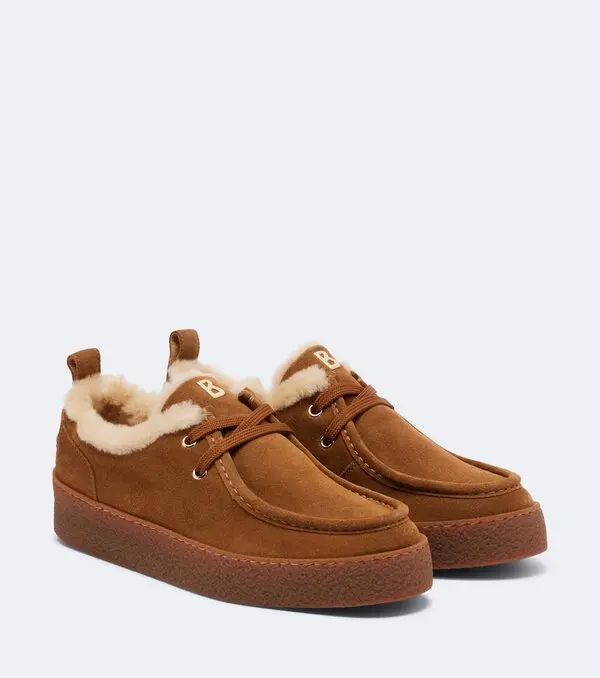 Bogner Lucerne Shearling-lined Suede Sneakers - Brown