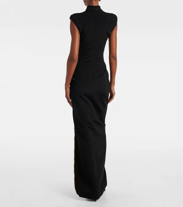 Balmain Gathered Gown - Black