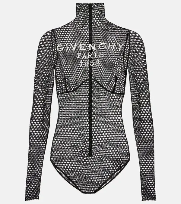 Givenchy Logo Mesh Bodysuit