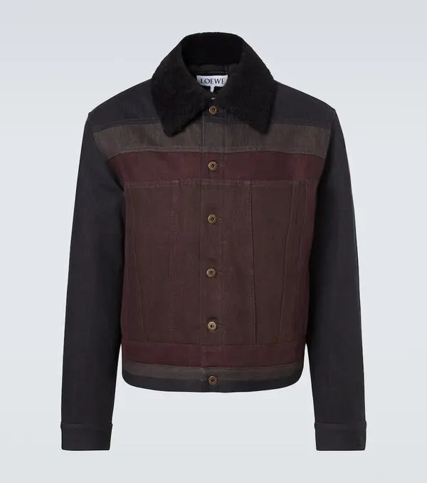 Loewe Shearling-trimmed Denim Blouson Jacket
