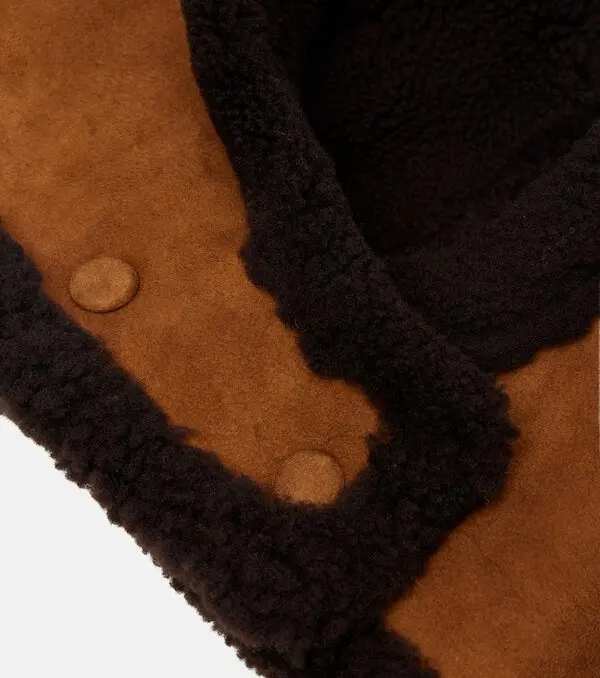 YVES SALOMON Shearling-trimmed Suede Hood