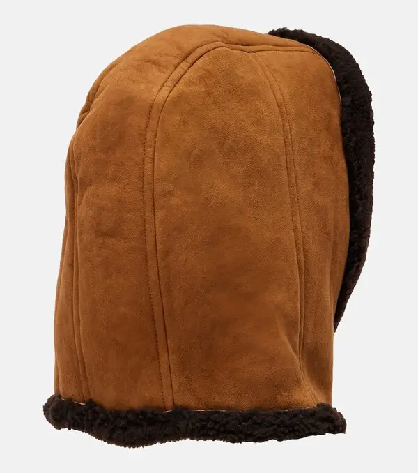 YVES SALOMON Shearling-trimmed Suede Hood