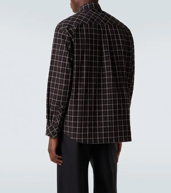 LEMAIRE Checked Cotton Shirt - Black