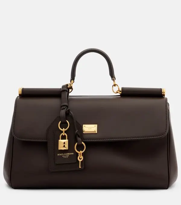 Dolce & Gabbana My Sicily Medium Leather Tote Bag - Brown
