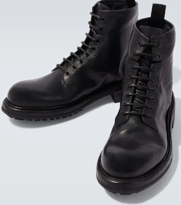 Dolce & Gabbana Leather Combat Boots
