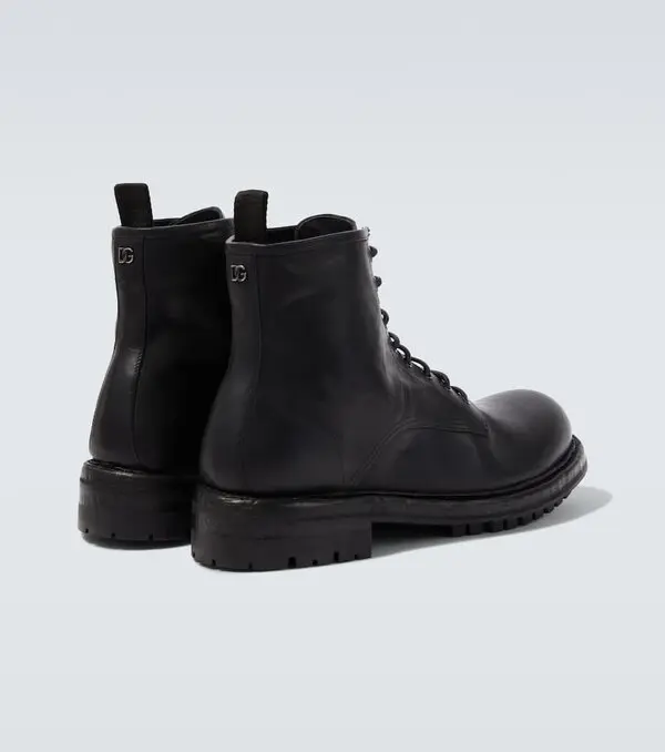 Dolce & Gabbana Leather Combat Boots