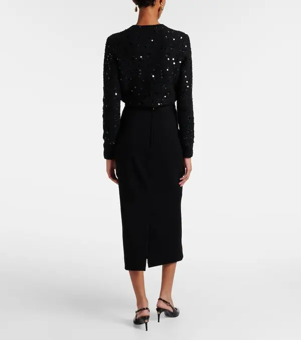 Dolce & Gabbana Virgin Wool Pencil Skirt - Black