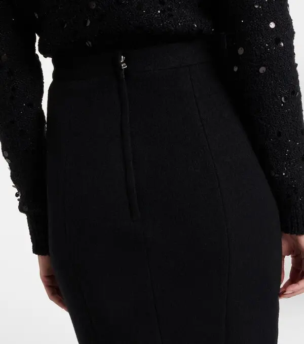 Dolce & Gabbana Virgin Wool Pencil Skirt - Black