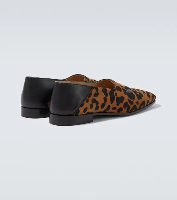 Valentino Garavani Babouche Fauve Éclat Calf Hair Loafers