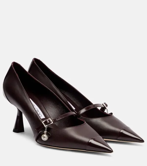 JIMMY CHOO Aren 65 Leather Pumps - Burgundy
